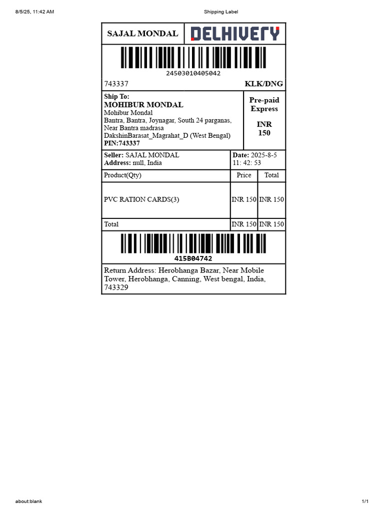 Shipping Label 3 | PDF