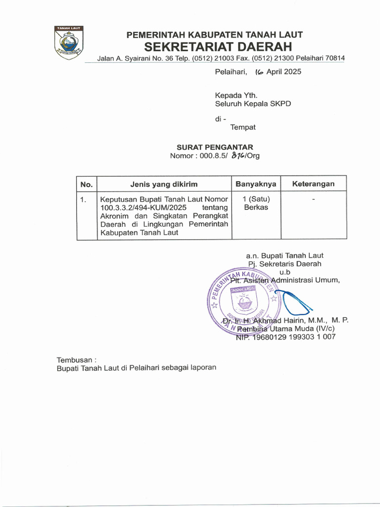 Surat Keputusan Akronim SKPD | PDF