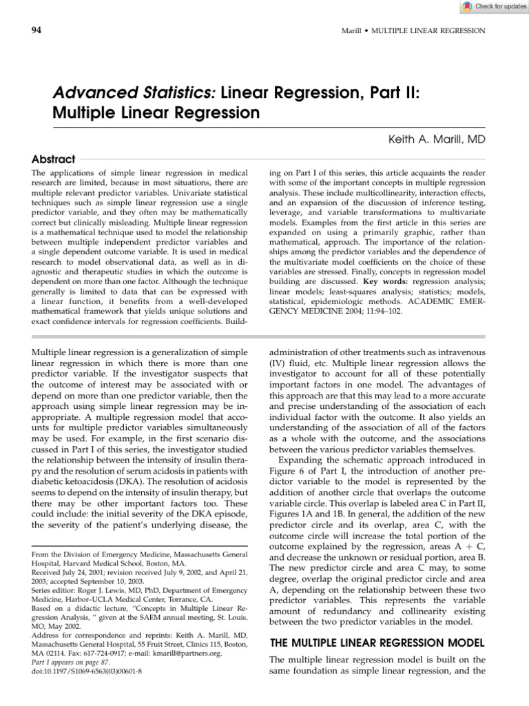 Multiple Linear Regression | PDF | Multicollinearity | Regression Analysis