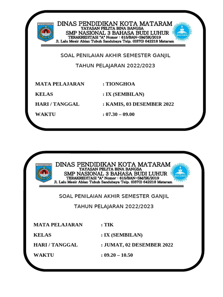 Sampul Map Soal 1 | PDF