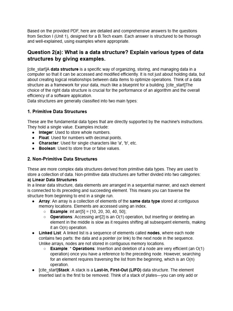 In This PDF There Are Unit 1 or Say Section 1 Ques... | PDF | Time Complexity | Queue (Abstract ...