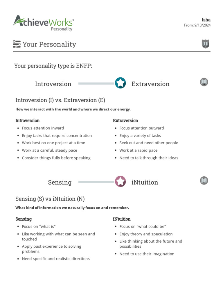 ENFP Personality Profile Overview | PDF | Extraversion And Introversion ...
