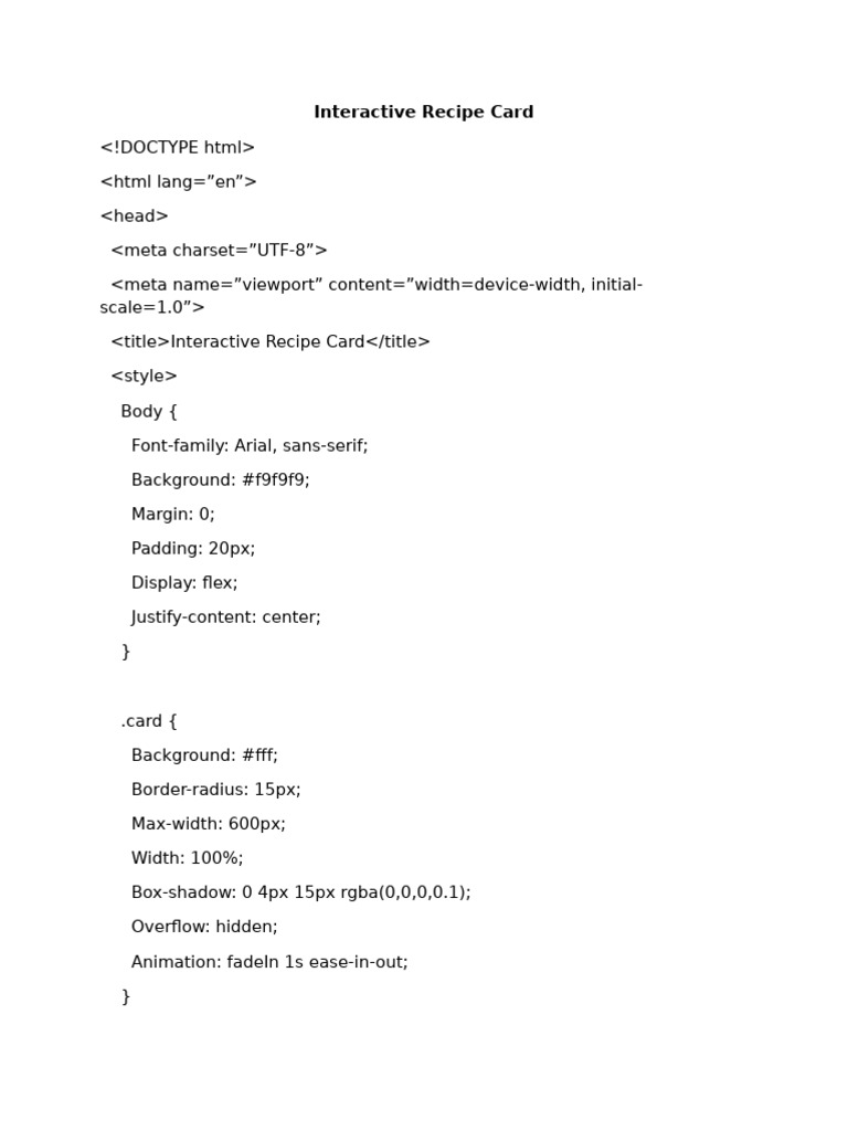 Recepie Card | PDF | Cuisine | Foods