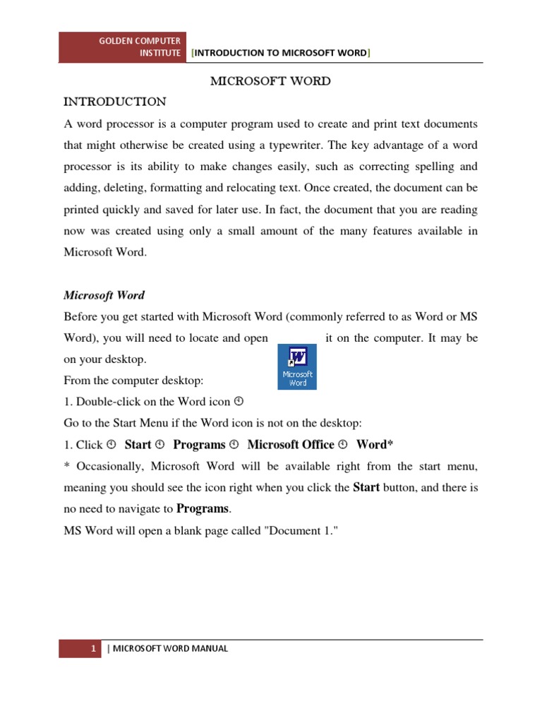 Introduction to Microsoft Word Basics | PDF