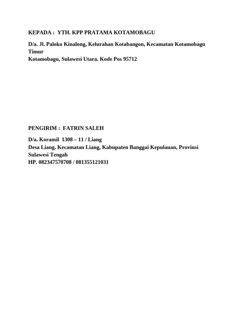 Alamat KPP Pratama | PDF