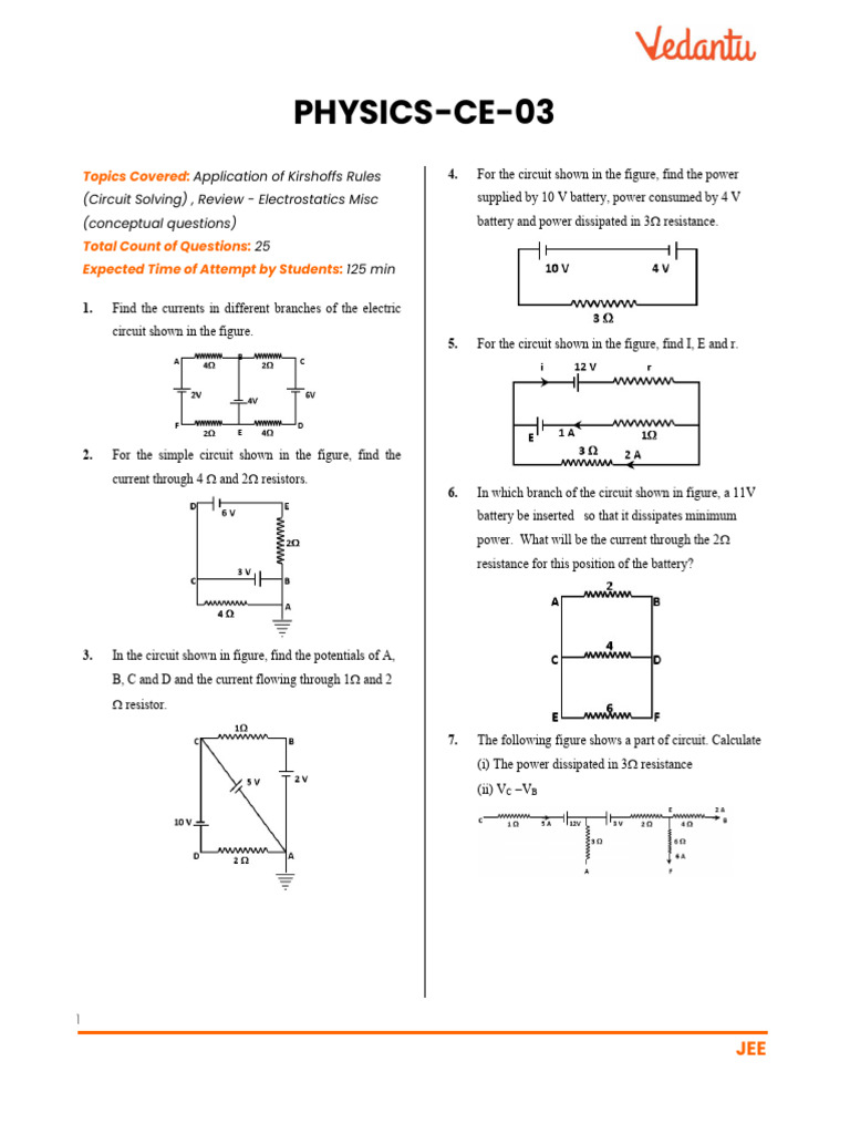 Physics-CE-03 Completed | PDF | Electrical Network | Voltage