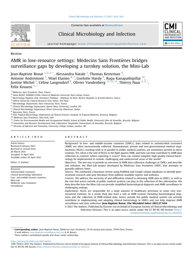 Ronat - Amr in Low-Resource Settings.2021 | PDF | Beta Lactamase ...