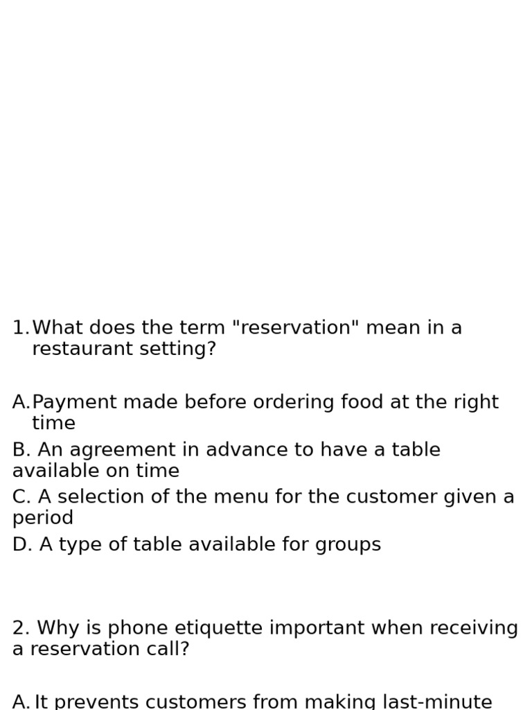 FBS Summative Test Module 1 10 | PDF | Restaurants | Foods