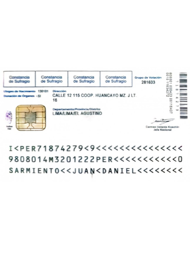 Peruvian - ID - Card-19-08-2025-00 36 (p2) | PDF
