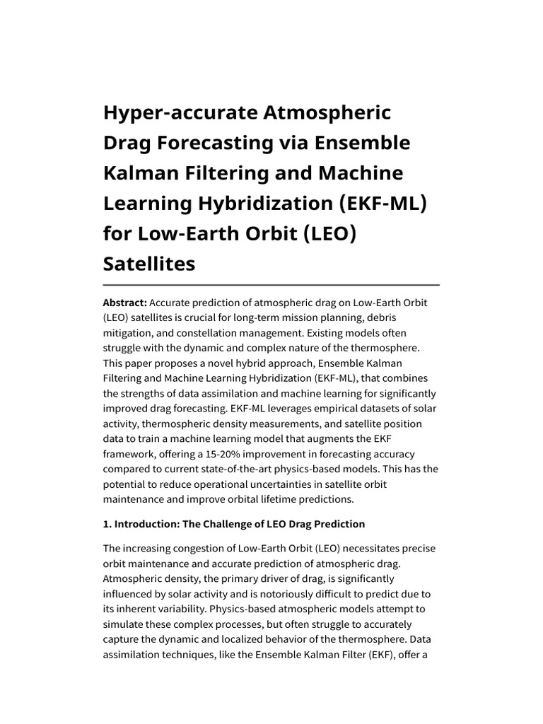 Hyper-Accurate Atmospheric Drag Forecasting Via Ensemble Kalman ...