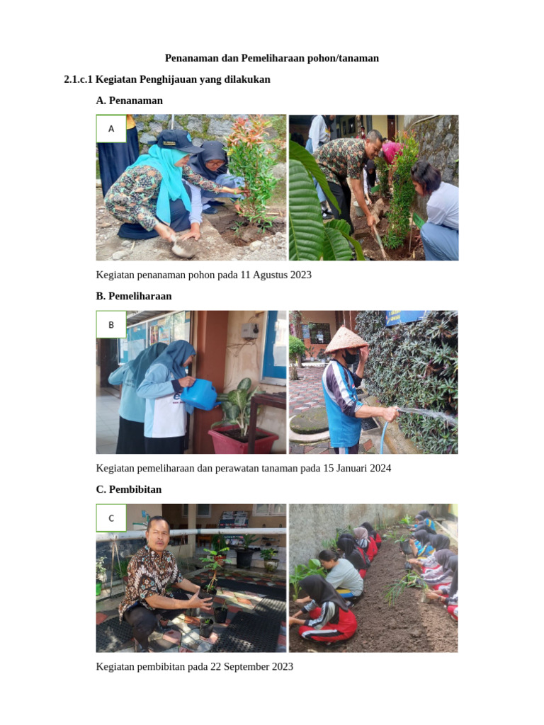 Kegiatan Penanaman dan Pemeliharaan Pohon | PDF