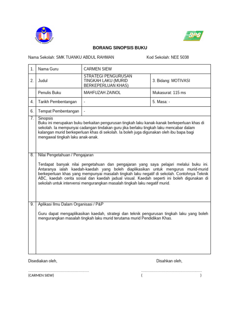 Strategi Pengurusan Tingkah Laku (Murid Berkeperluan Khas) | PDF