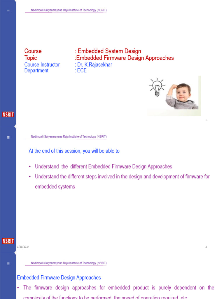 Unit 3 Embedded Firmware Design Approaches | PDF | Operating System | Embedded System