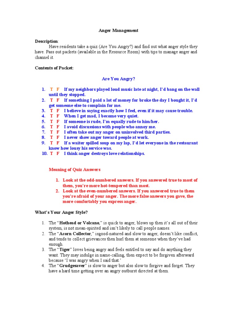 Anger Management | PDF | Anger | Psychological Concepts