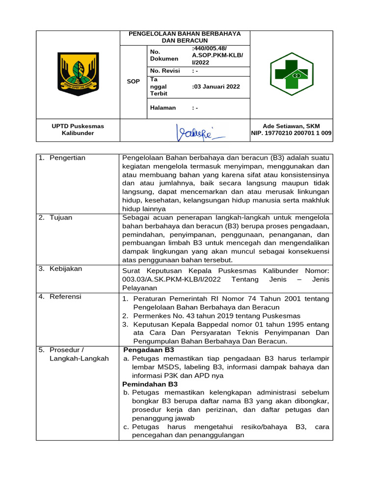 SOP B3 Dan Lalat | PDF