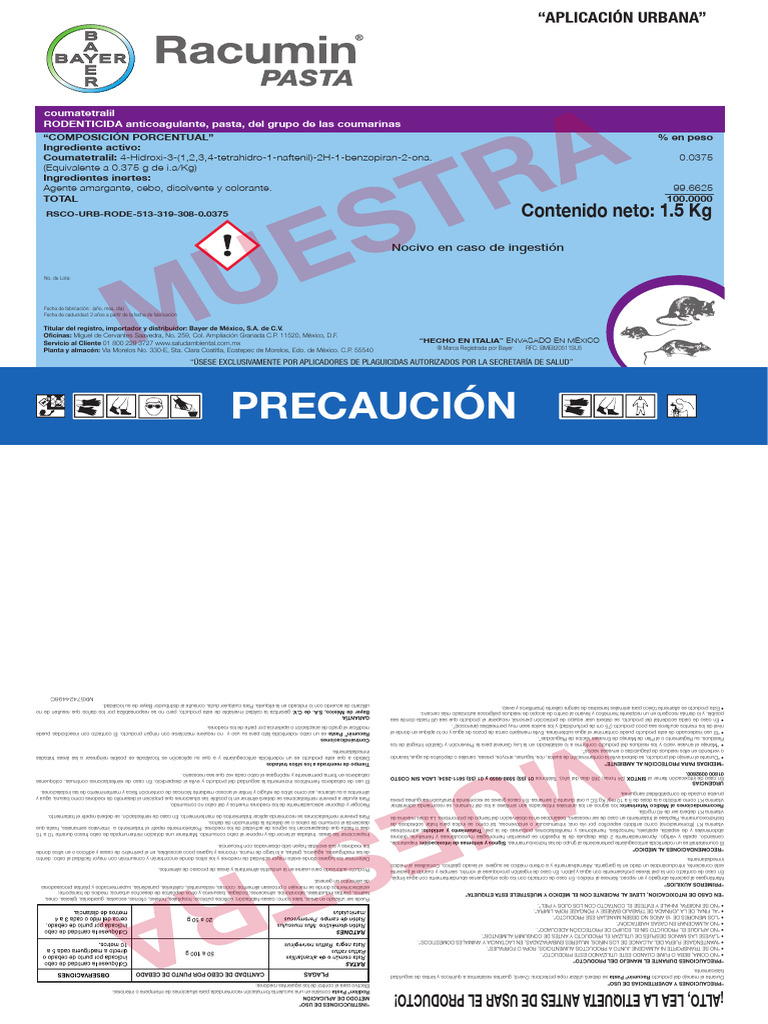 Dónde Comprar Racumin® de Bayer | PDF | Residuos | Alimentos