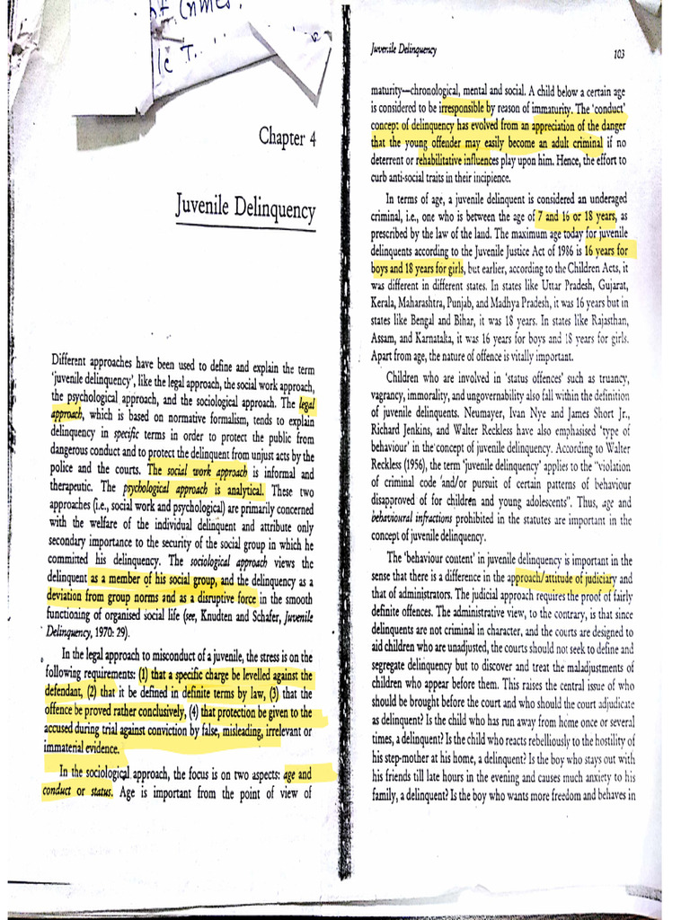 Law of Crimes - Juvenile Justice Notes - Rotated | PDF