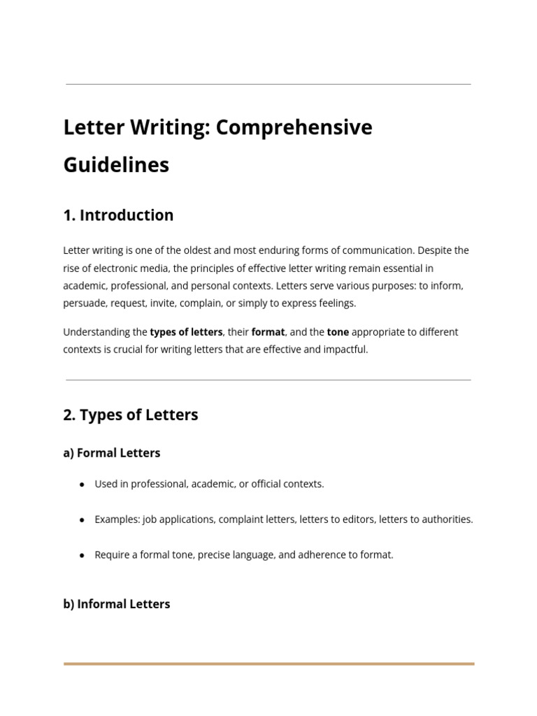 Letter Writing Guidelines Explained | PDF | Communication | Human ...