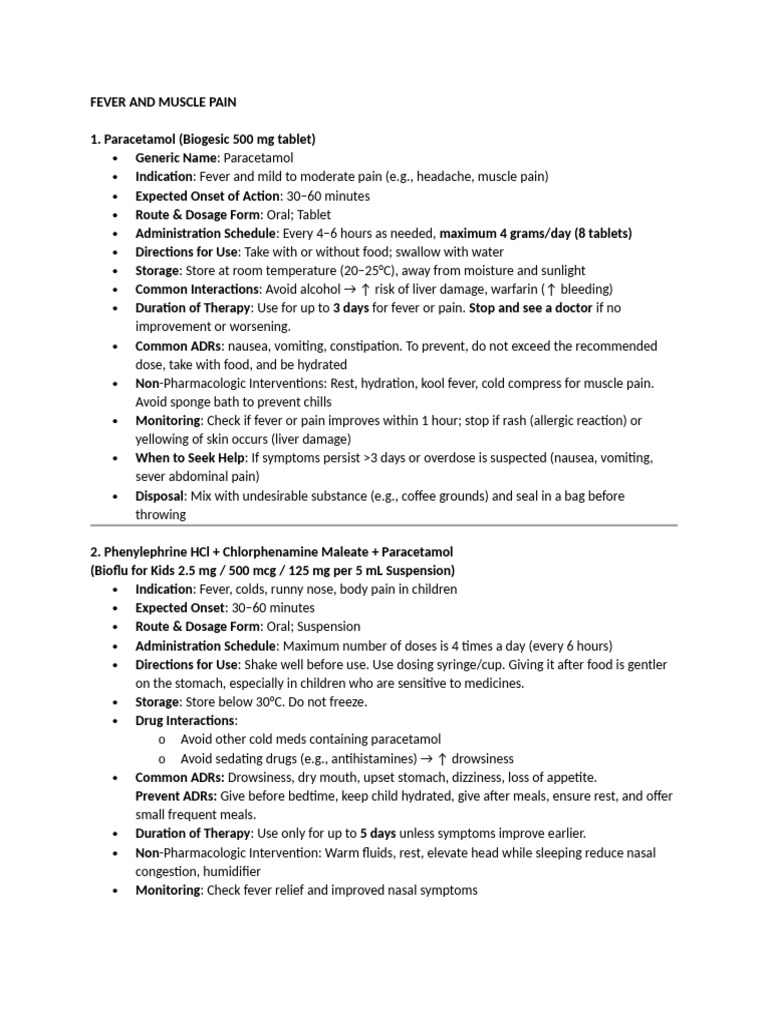 Safe Use of Bioflu and Dolfenal | PDF | Diarrhea | Cough