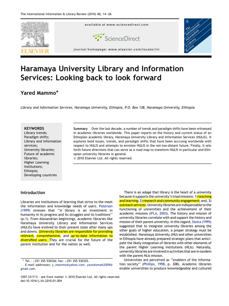Haramaya University Library and Informat | PDF | Libraries | Ethiopia