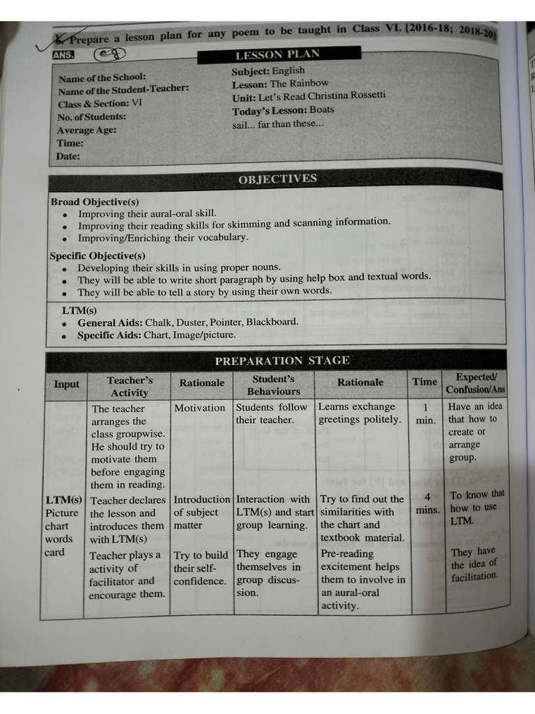 Class 6 Macro Lesson Plan-2 | PDF
