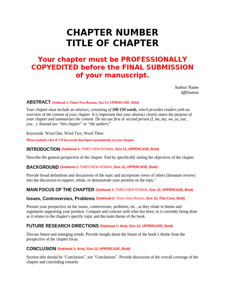 IGI Global Book Chapter Guidelines | PDF | Abstract (Summary) | Note ...