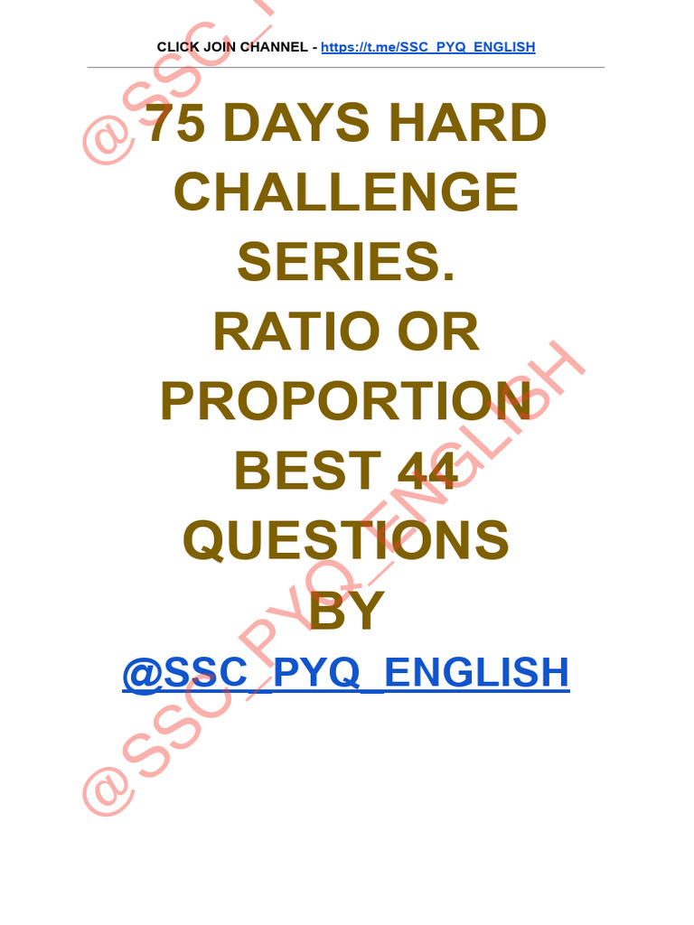 Ratio and Proportional Top 40 Questions With Solution | PDF