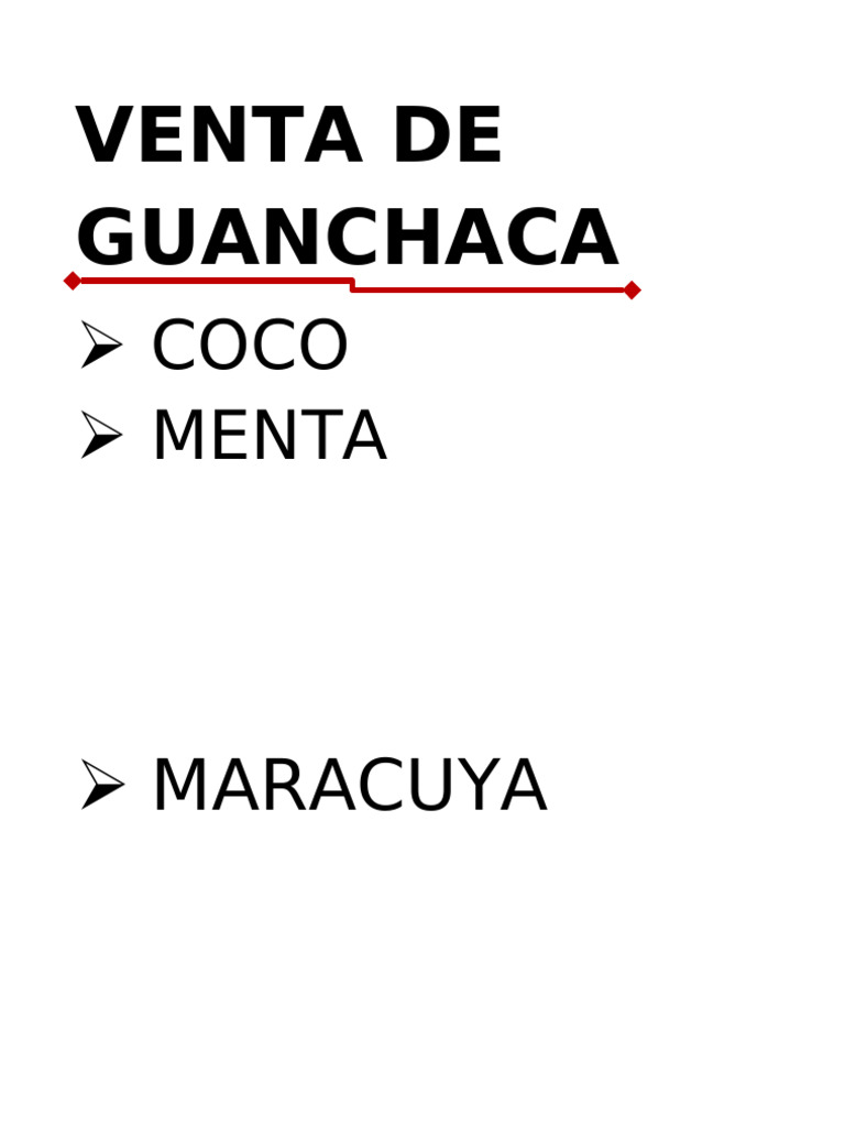 Venta de Guanchaca | PDF