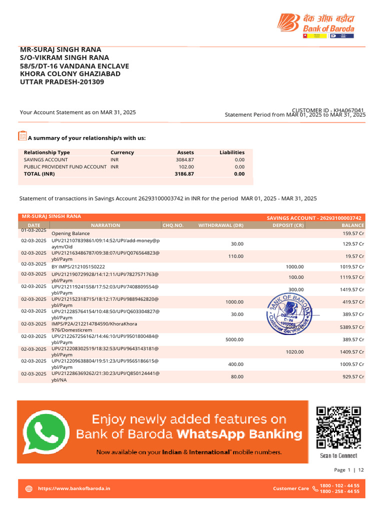 Savings Account Statement Summary | PDF | Private Sector | Money