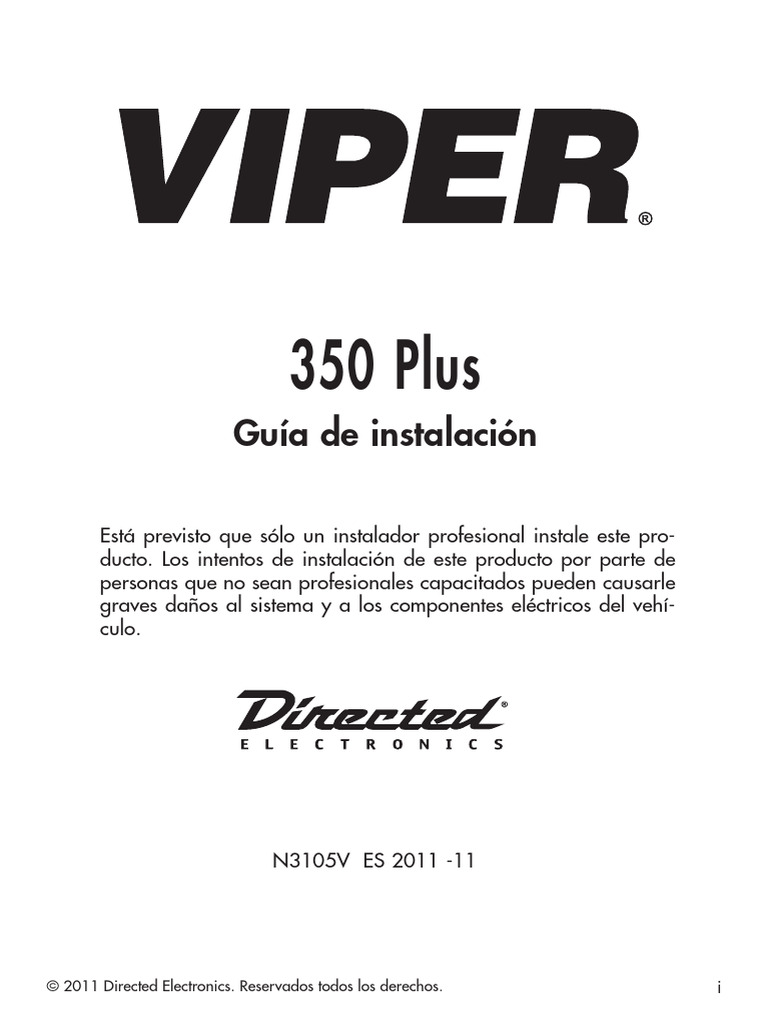 Manual de instalación Viper 350 Plus | PDF | Relé | Antena (Radio)