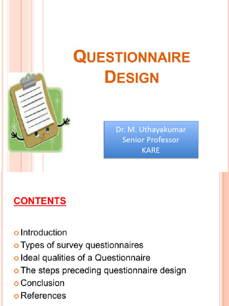 Designing Questionnaire | PDF