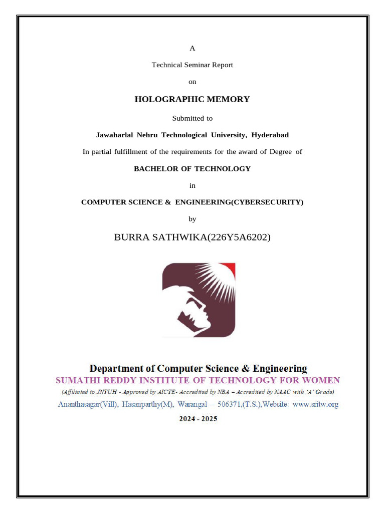 Holographic Memory CSC | PDF | Holography | Blu Ray