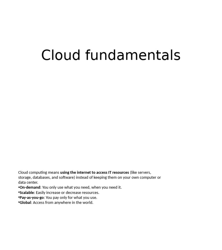 Cloud Fundamentals | PDF
