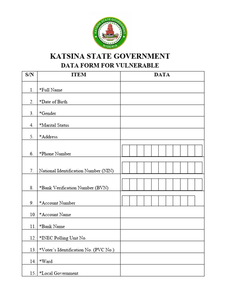2025 Vulnerable Data Form | PDF