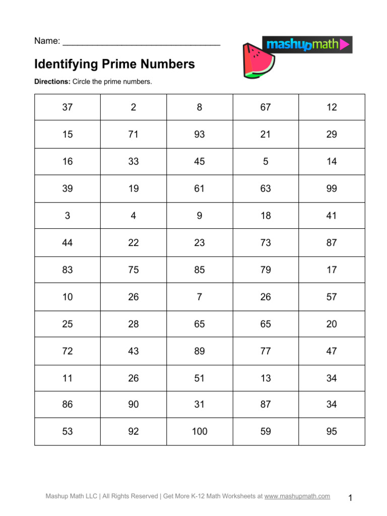 Identifying Prime Numbers (A) | PDF