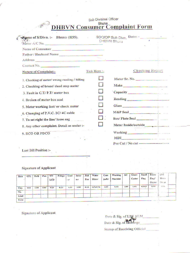 DHBVN Complante | PDF