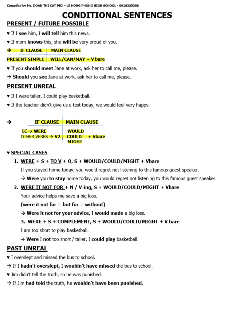 Conditional Sentences Theory | PDF