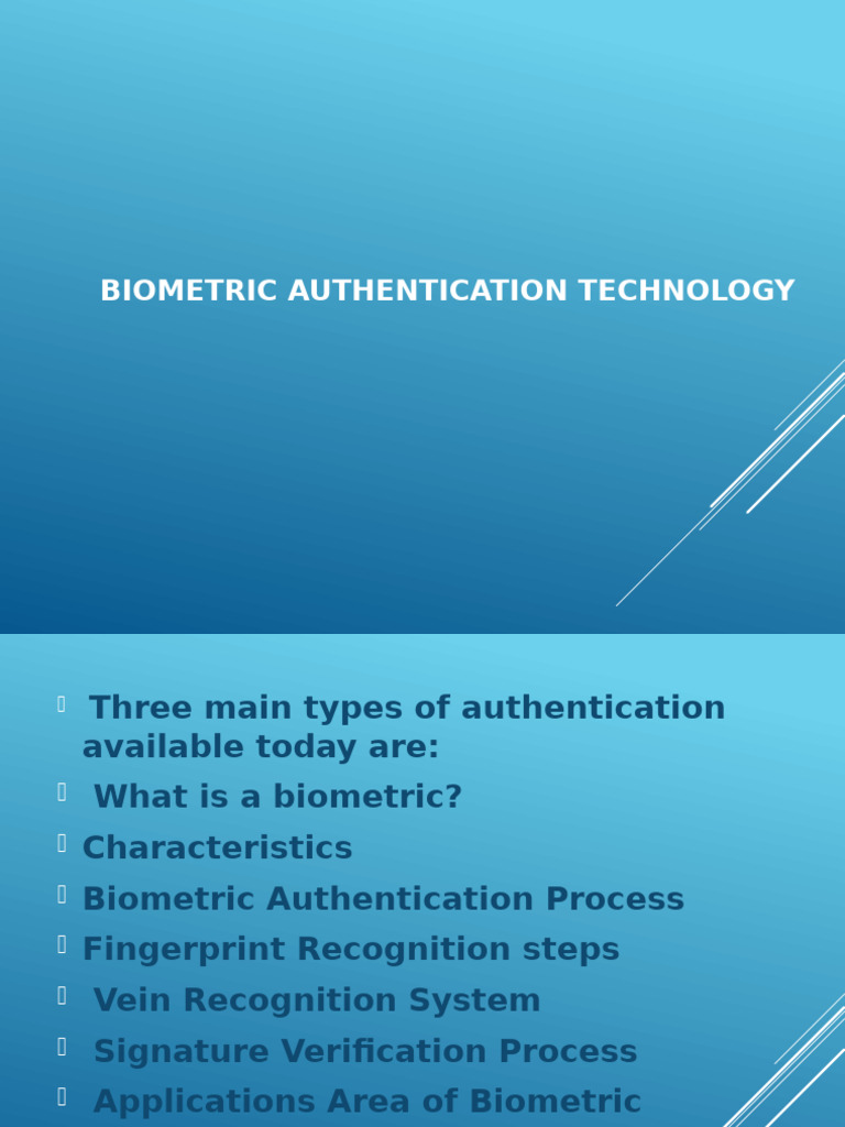 Biometric Authentication | PDF | Biometrics | Authentication
