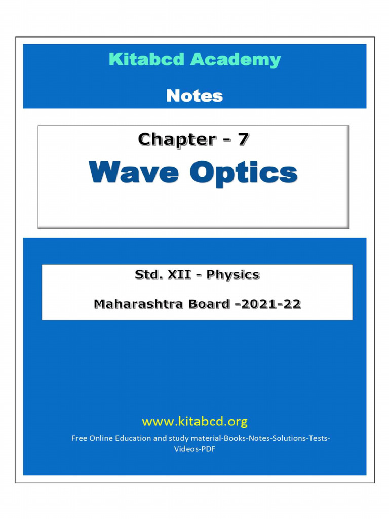 Ch7 Wave Optics | PDF