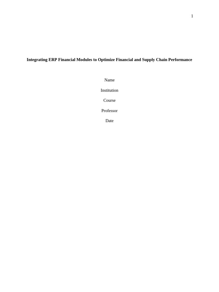 ERP Financial Module Integration Insights | PDF | Enterprise Resource ...
