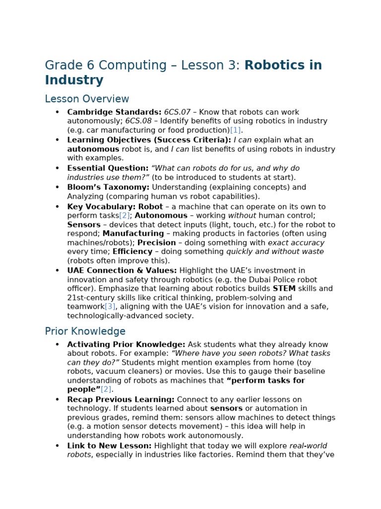 Robots in Industry: Benefits for Kids | PDF | Robot | Robotics