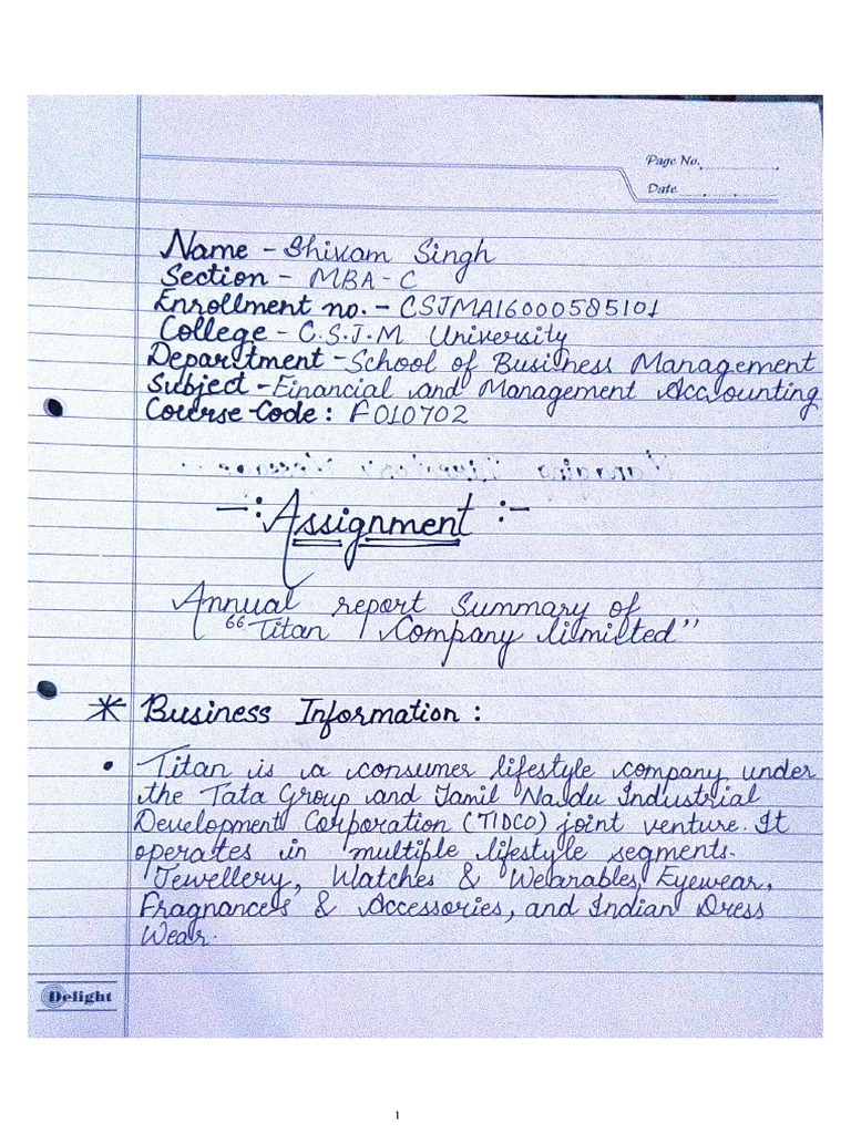 Financial Accounting Assignment | PDF