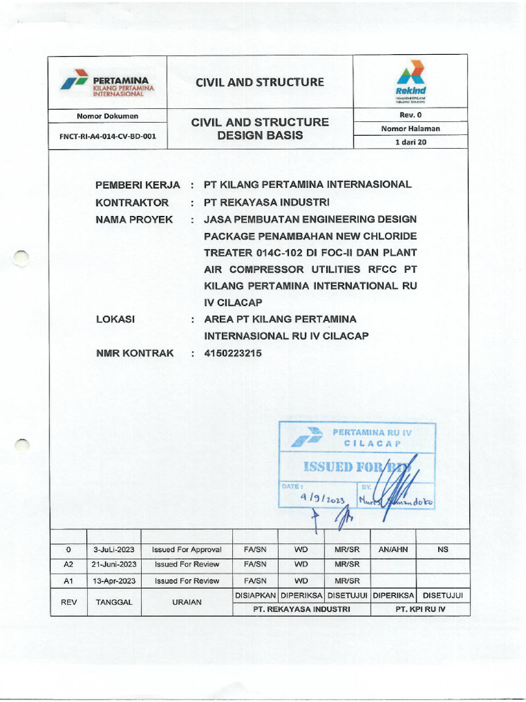 CV-BD-001 - Civil & Structure Design Basis | PDF