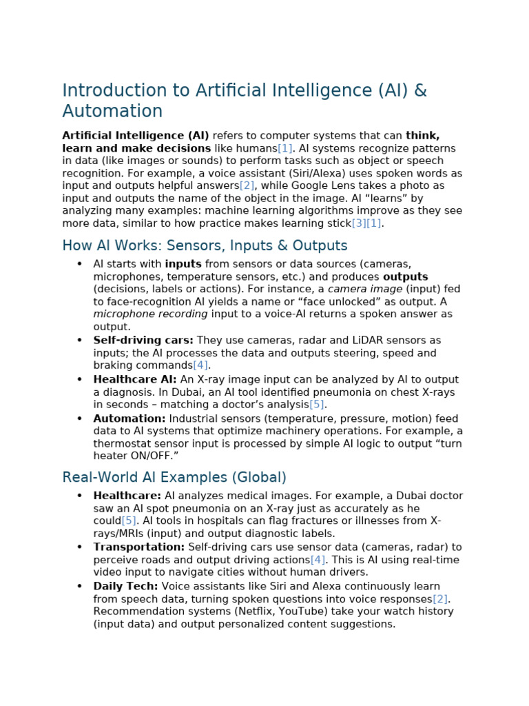 Introduction to AI and Automation | PDF | Artificial Intelligence ...