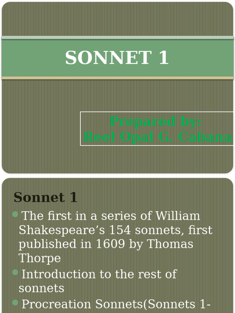 Sonnet 1 | PDF