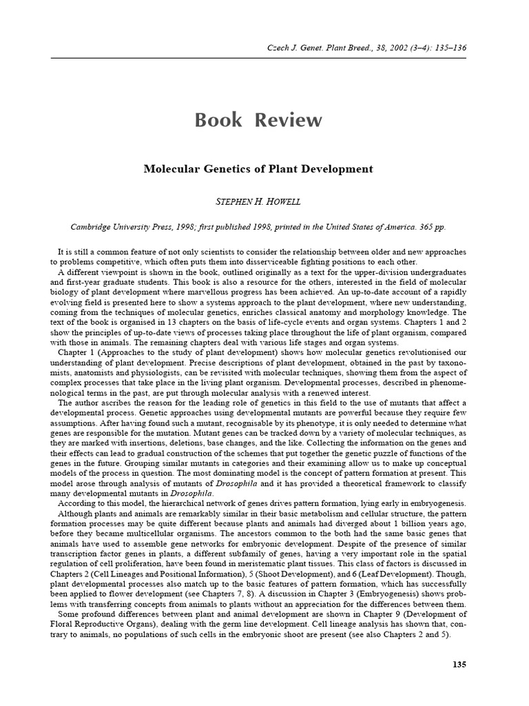 Stephen H Howell - Molecular Genetics of Plant Dev | PDF ...