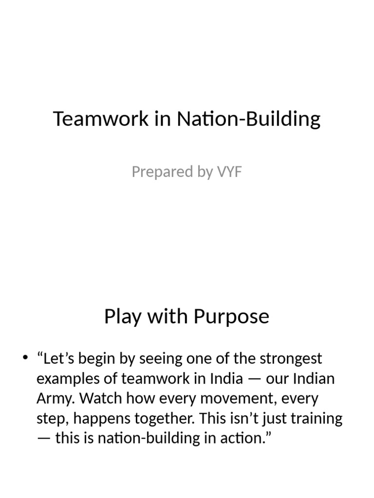 Teamwork as Nation-Building Strategy | PDF | Swami Vivekananda | Indian ...