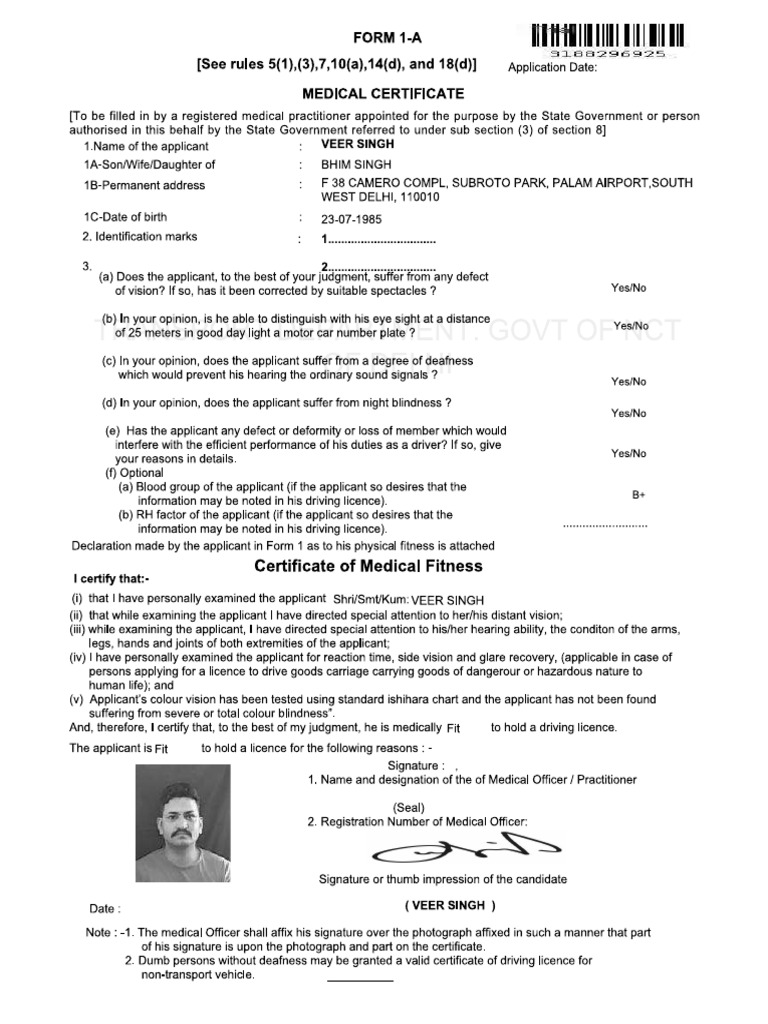 Form 1 A | PDF