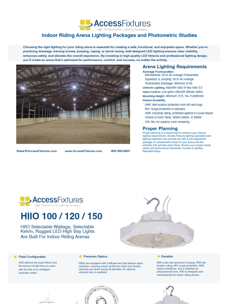 Riding Arenas Indoor Lighting Packages Spec PDF 2025pdf | PDF ...