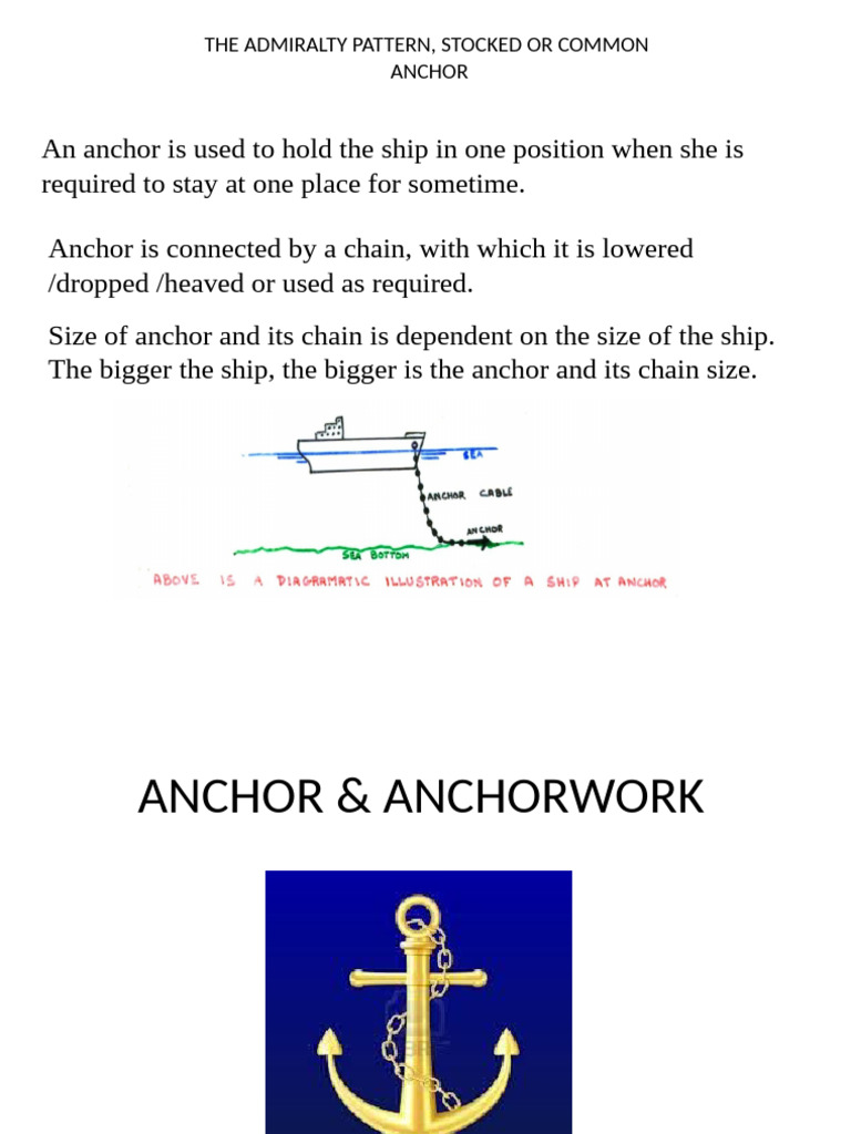 Understanding Stocked and Stockless Anchors | PDF | Anchor | Shipping